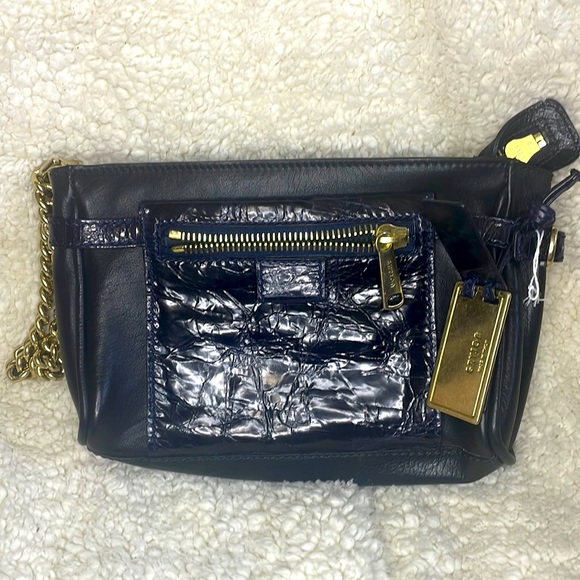 gryson | Bags | Gryson Leather Black And Gold Wristlet Clutch Bag ...
